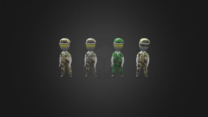 ArtStation - Stickmans Soldiers - 3D Military, characters | Game Assets