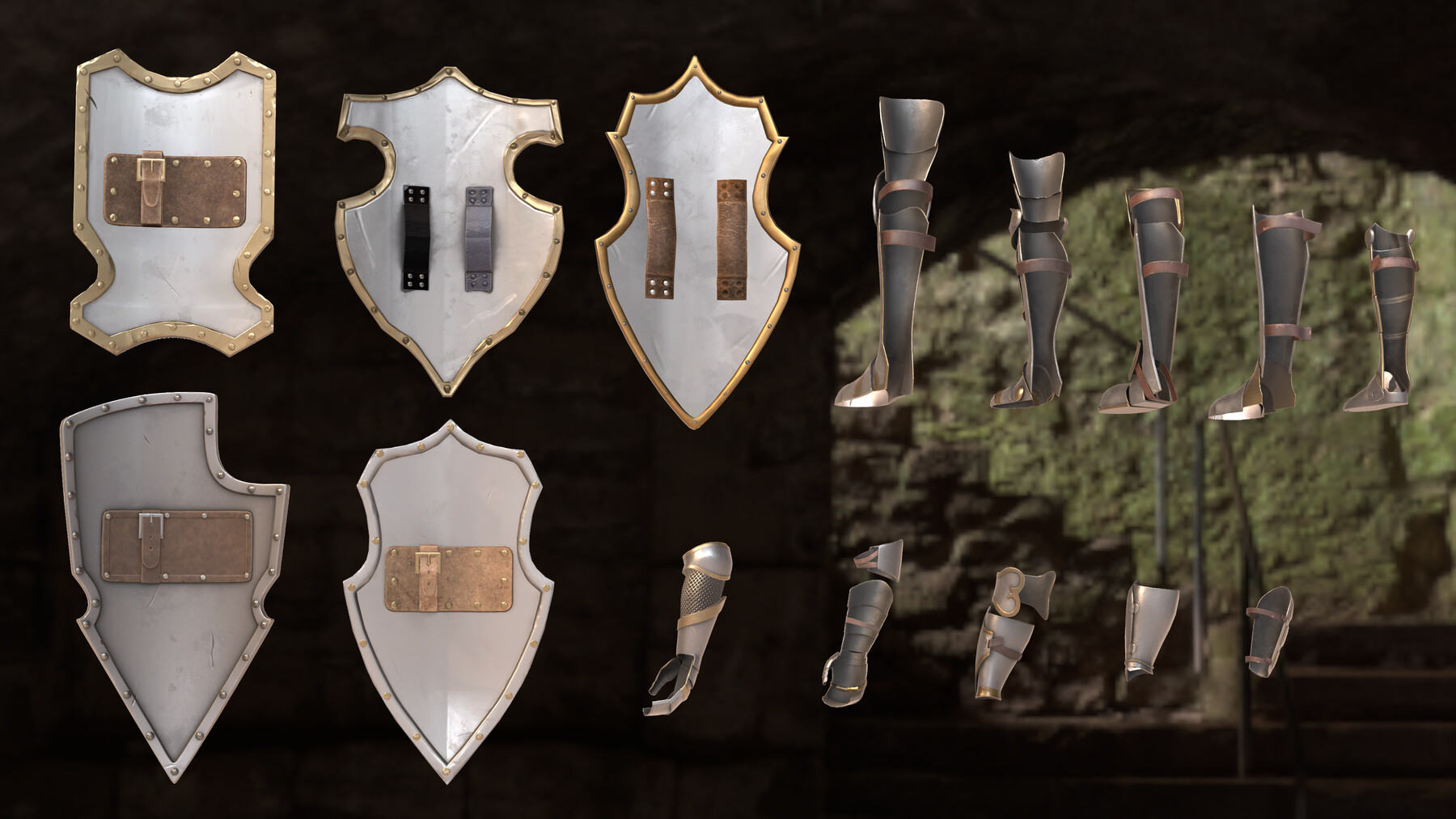 ArtStation - Medieval Village - Shields and Armours Pack | Game Assets