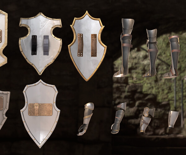 ArtStation - Medieval Village - Shields and Armours Pack | Game Assets