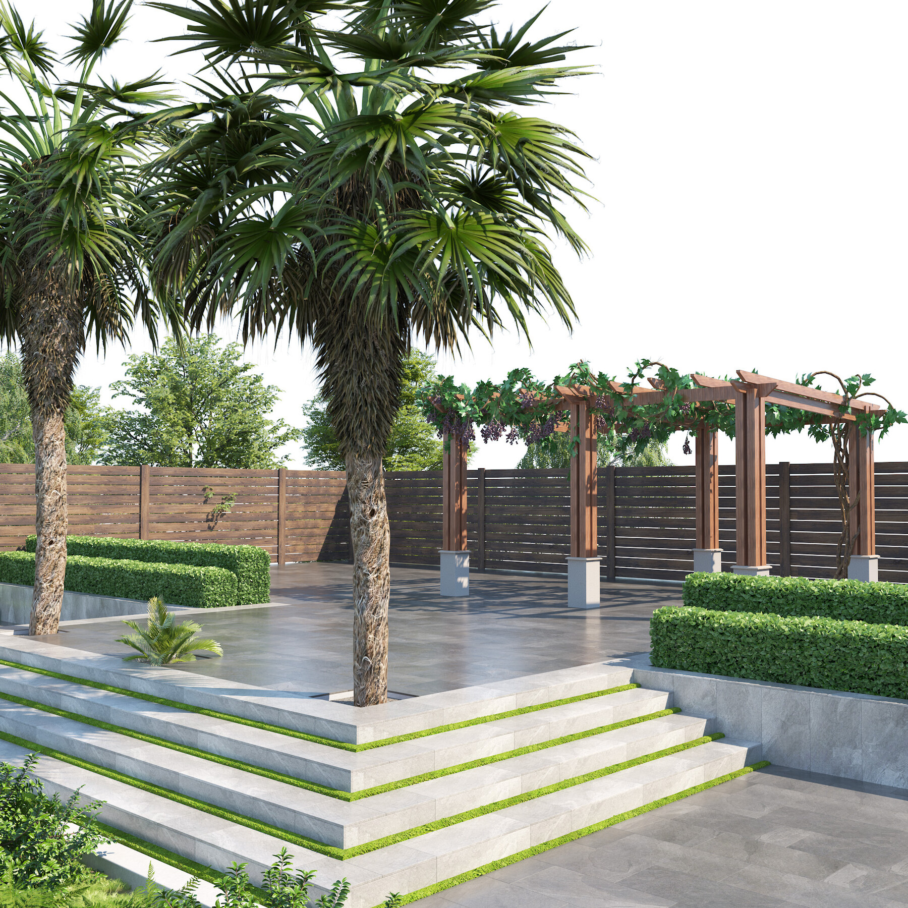 ArtStation - Private Park Landscape 3d exterior scene | Game Assets