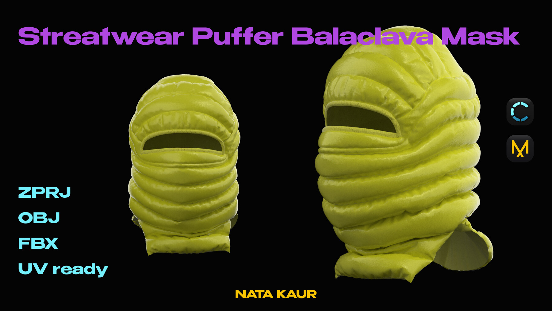 ArtStation - Puffer Balaclava Mask/ Clo 3d/ Marvelous Designer+OBJ File ...