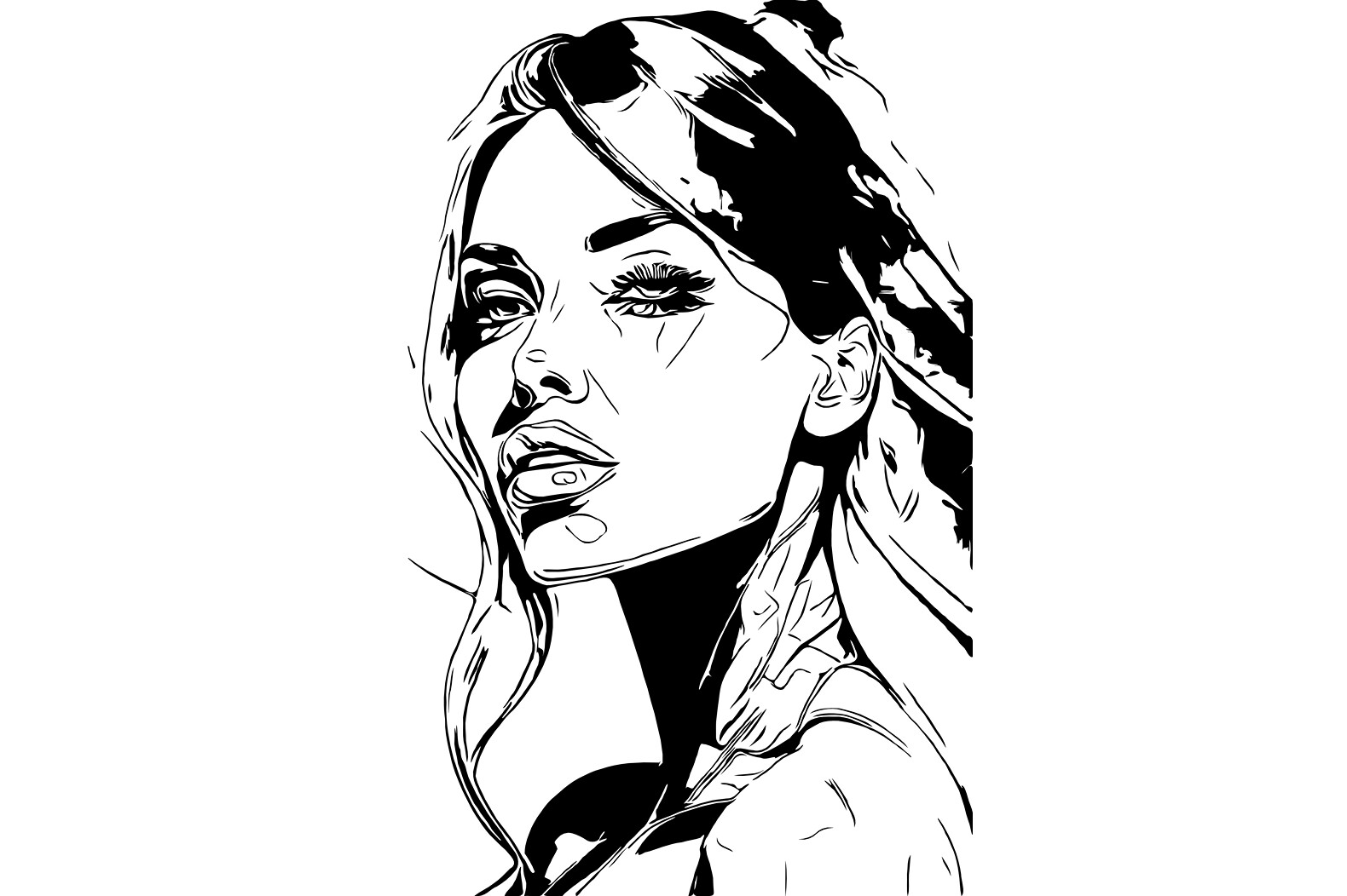 ArtStation - Woman Portrait - Black and White #7 | Artworks