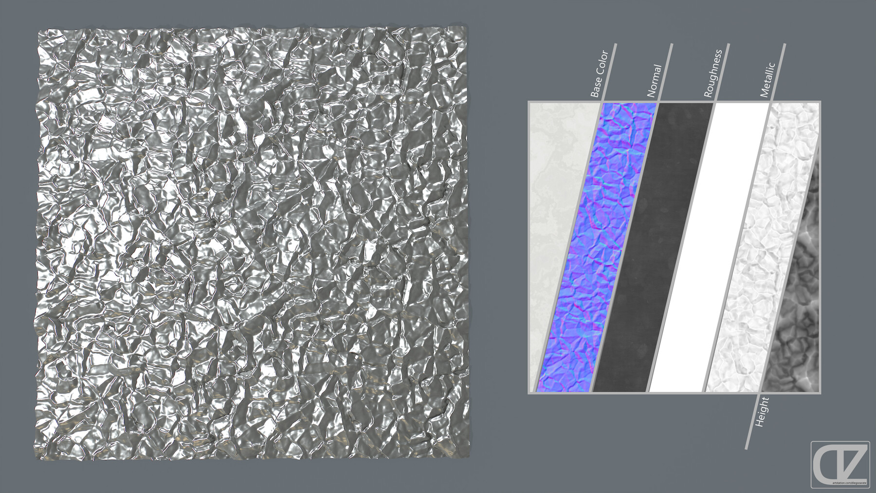 ArtStation - PBR - ALUMINUM FOIL 2023 - 4K MATERIAL + SBS GRAPH | Game ...