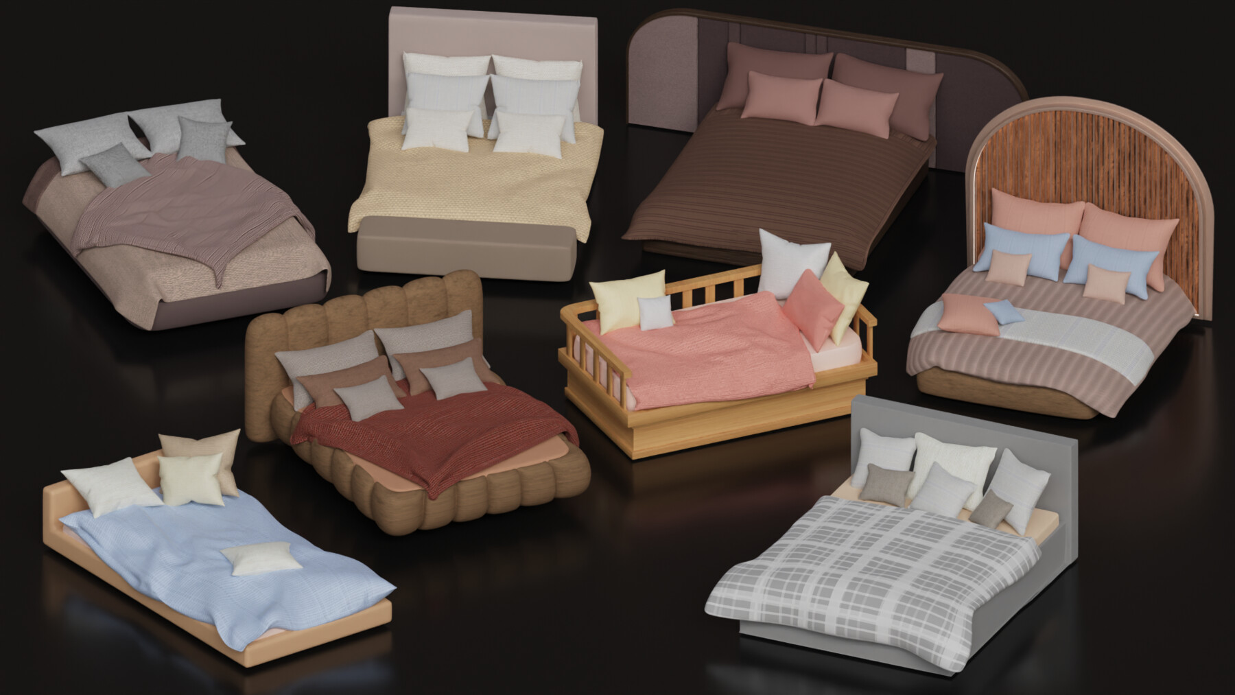 ArtStation - Bed Collection 16 Items 3d models furniture | Game Assets