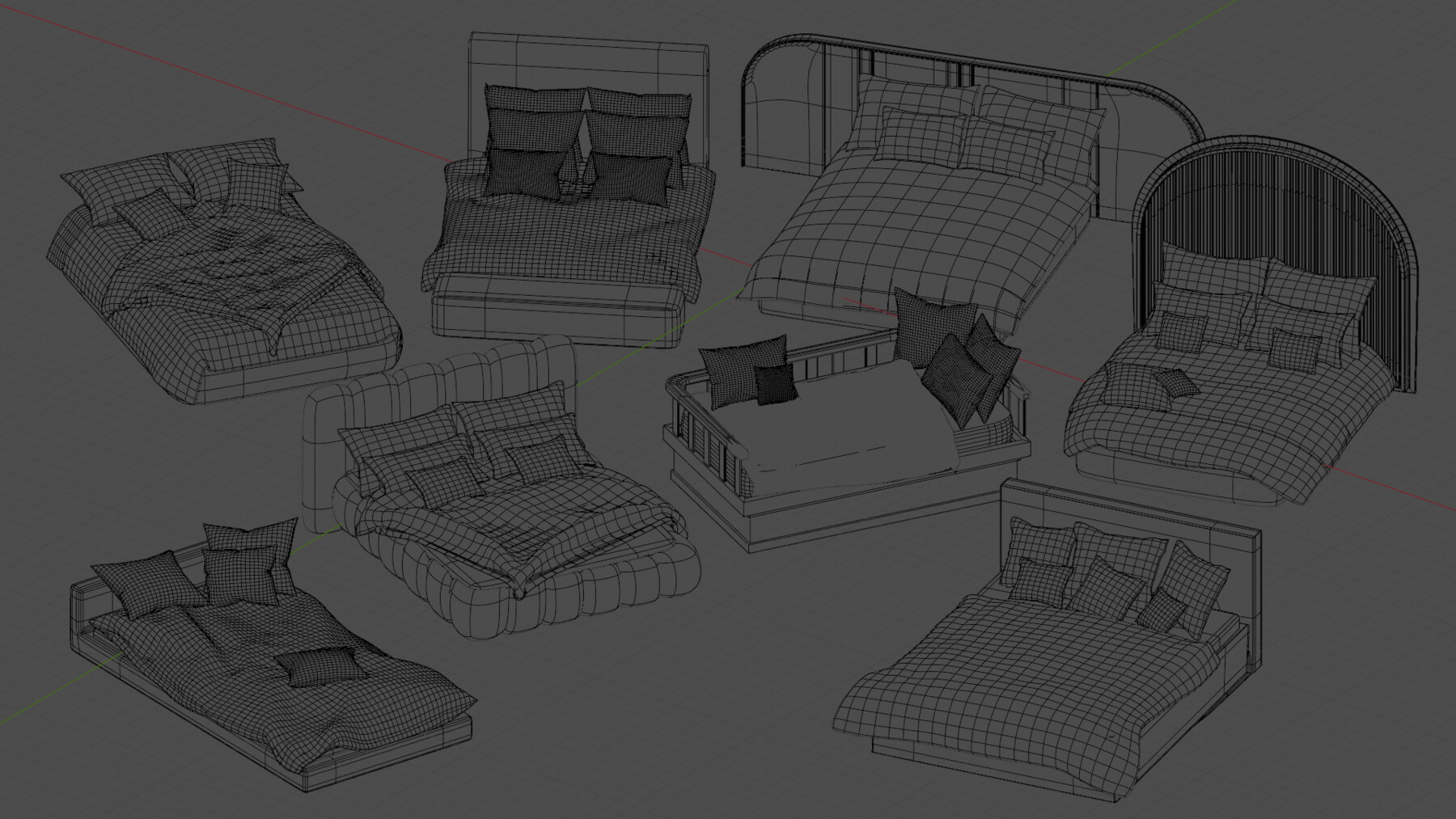 ArtStation - Bed Collection 16 Items 3d models furniture | Game Assets