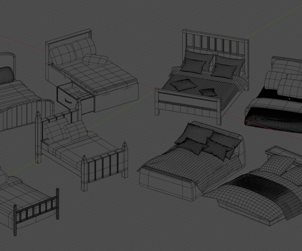 ArtStation - Bed Collection 16 Items 3d models furniture | Game Assets