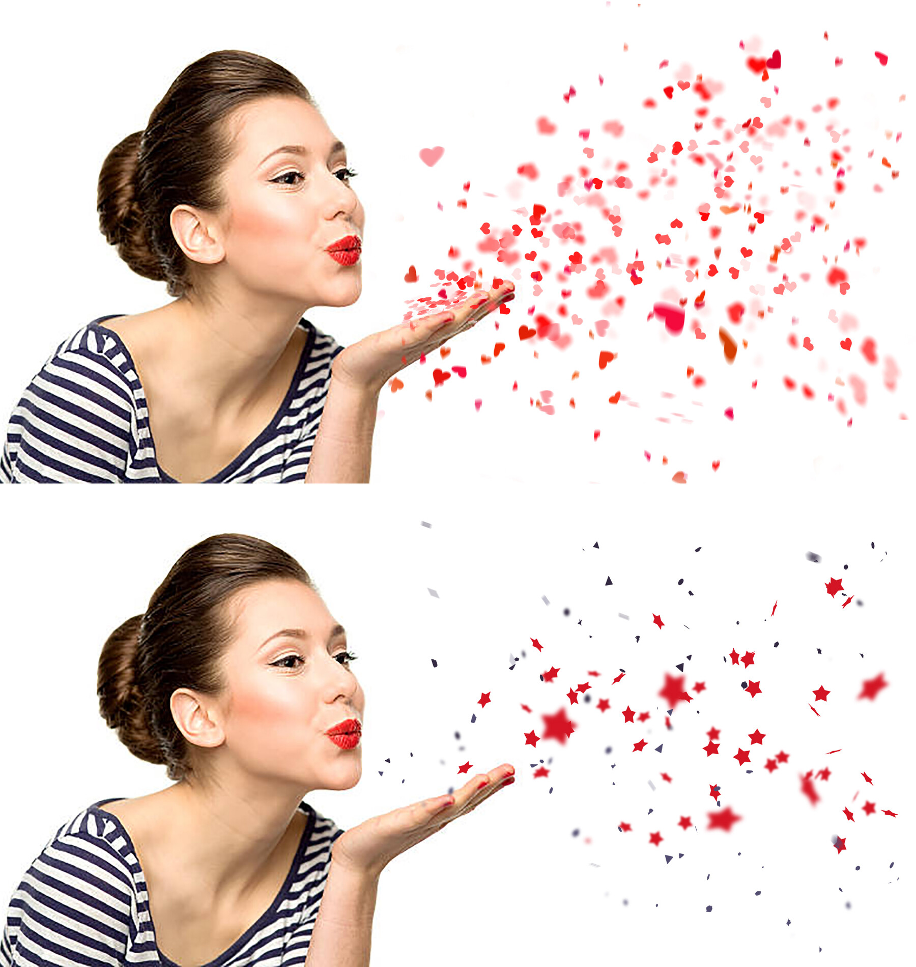 ArtStation - 65 Blowing Hearts Overlays, Blowing Confetti for Photoshop ...