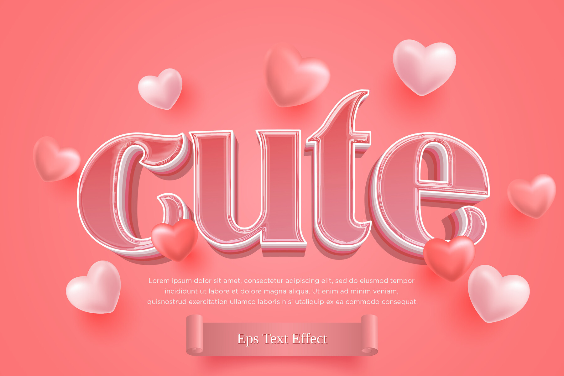ArtStation - Cute Text Effects, EPS Template File | Artworks