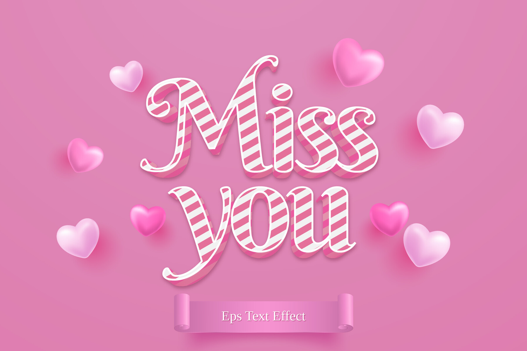ArtStation - Miss you Text Effects, EPS Template File | Artworks