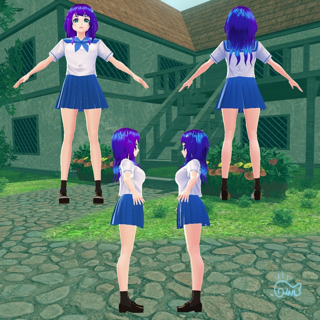 ArtStation - [Vroid] Japanese School Uniform | Resources