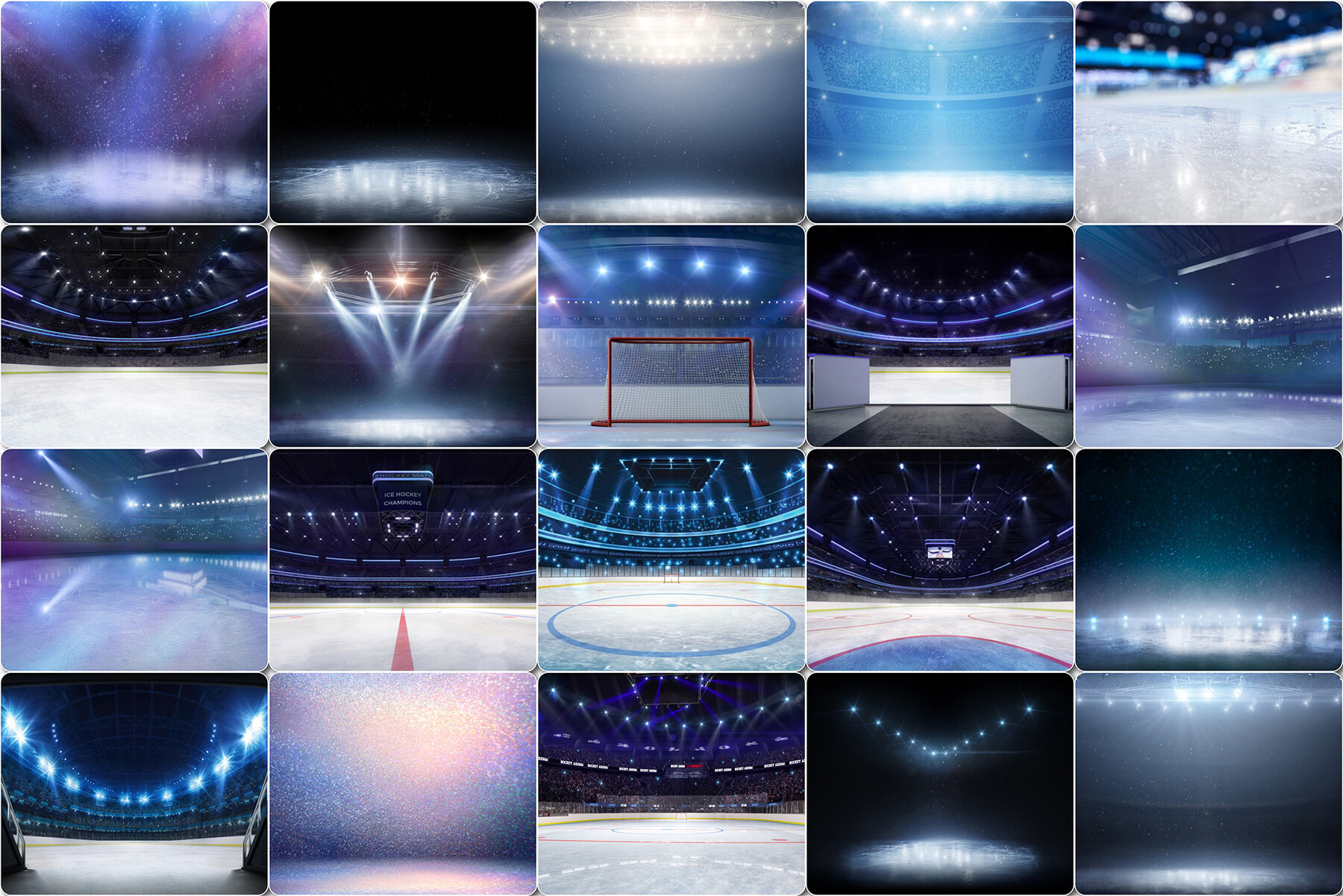 ArtStation - 20 Ice Arena Backdrops, Empty winter background, ice rink ...