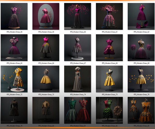 ArtStation - 223 Modern Dress Reference modeling /Designing Vol 02 ...