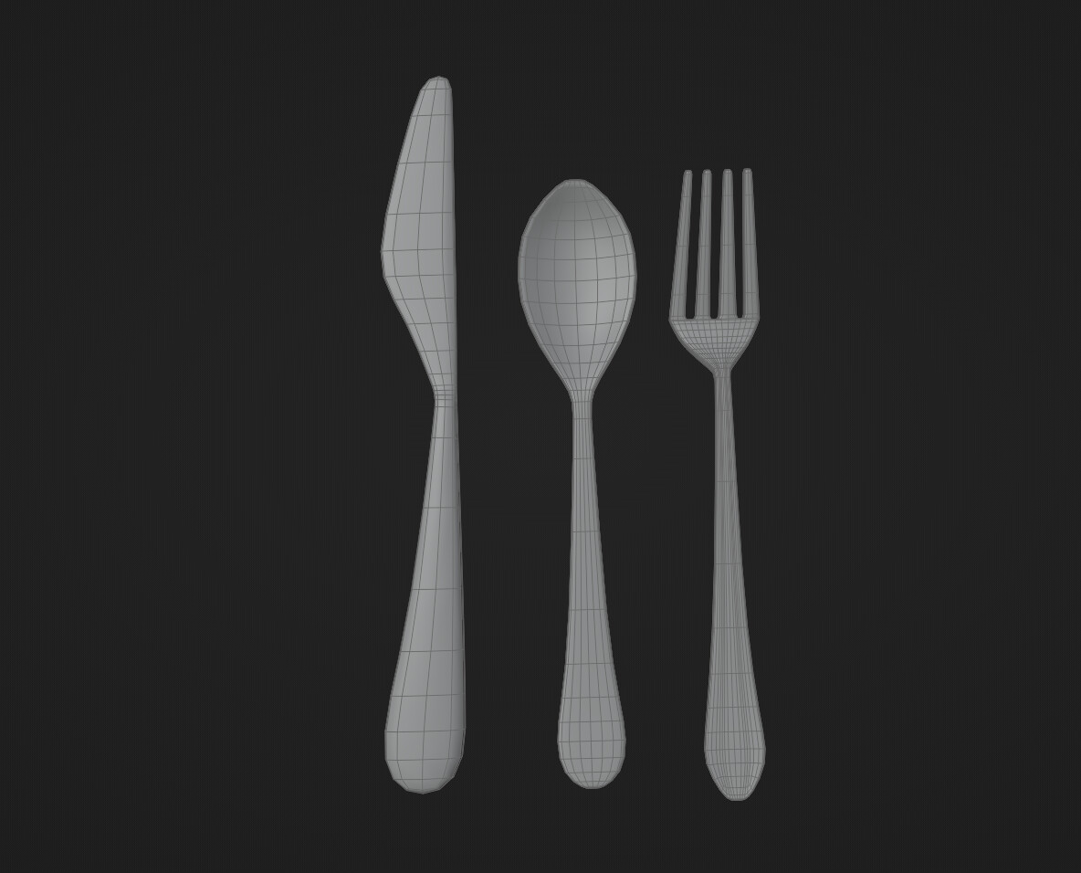 ArtStation - Cutlery set 3d models | Resources