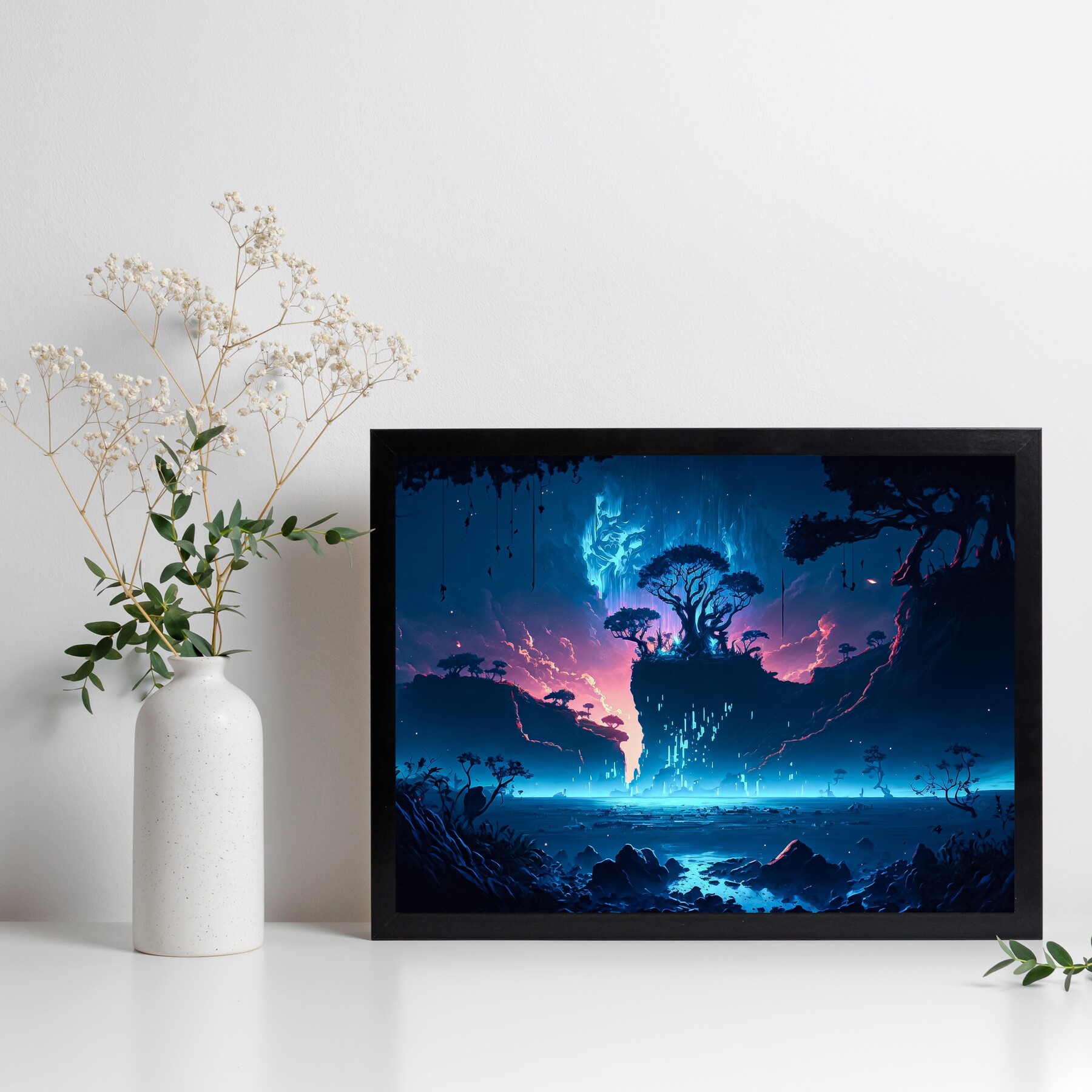 ArtStation - Original Landscape Painting Abstract Art, Decor Pearl Lake ...
