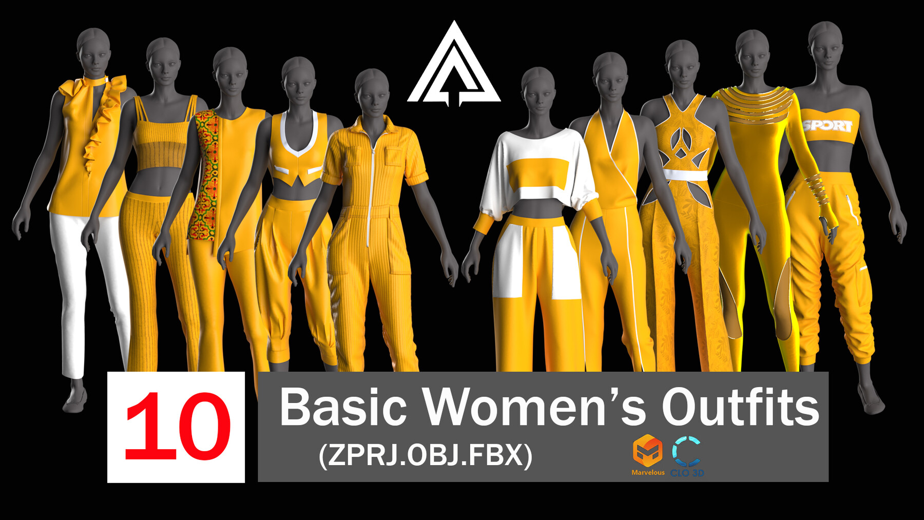 ArtStation - 10 Basic Women's outfits | Game Assets