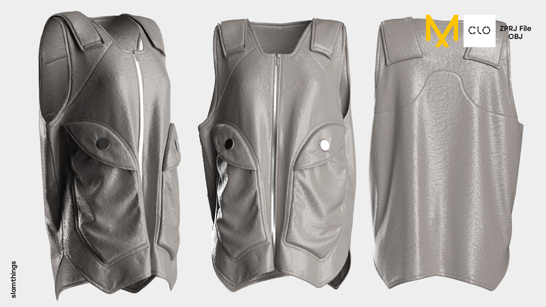 ArtStation - Streetwear Vest Waistcoat #013 - Clo 3D / Marvelous ...