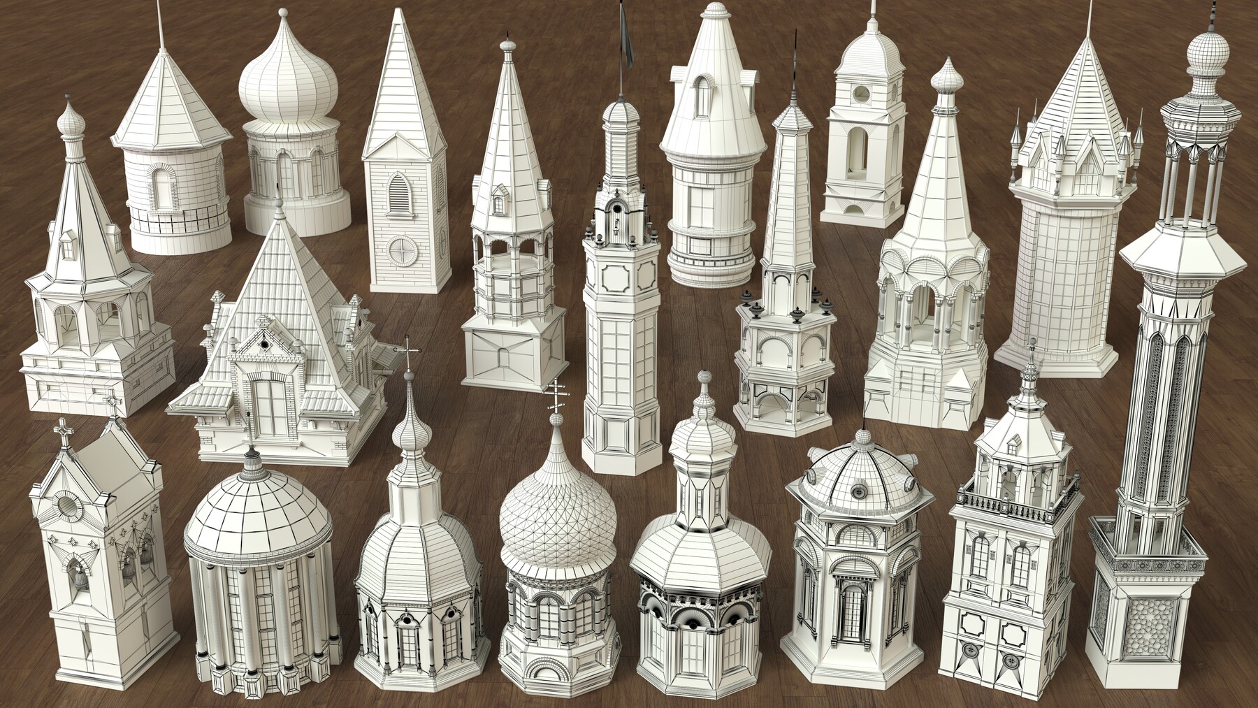 ArtStation - Building Towers Collection 1 - 20 pieces | Game Assets