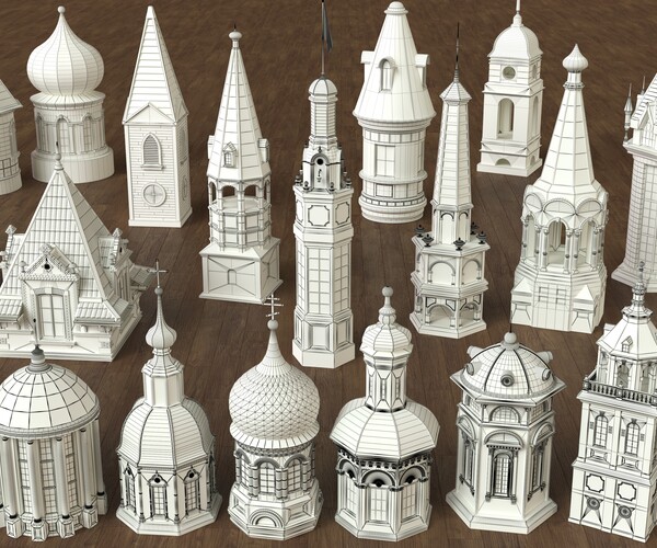 ArtStation - Building Towers Collection 1 - 20 pieces | Game Assets