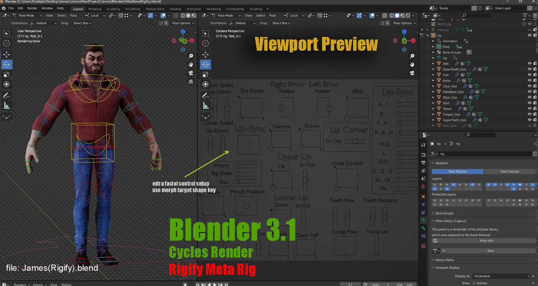 ArtStation - James Cartoon Man (Rig) | Game Assets