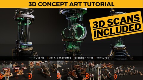 ArtStation - Mechanical 3D Concept using 3D Scans | Tutorials
