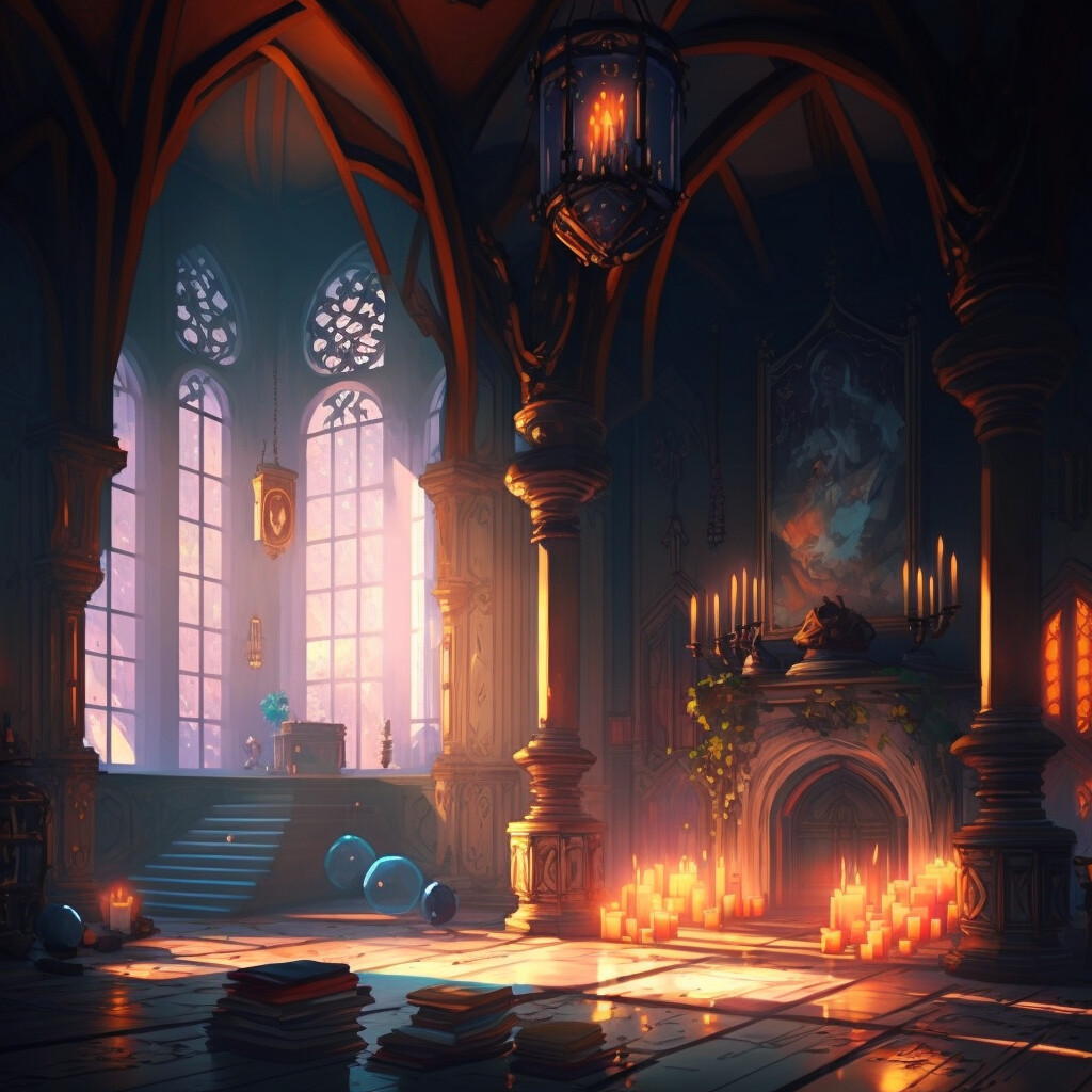 ArtStation - Castle Library: A Window to the World Amidst the Books 4 ...