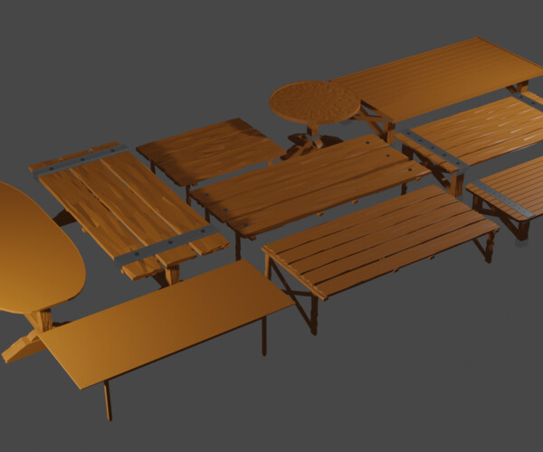 ArtStation - TABLE COLLECTION (LOW POLY) | Game Assets