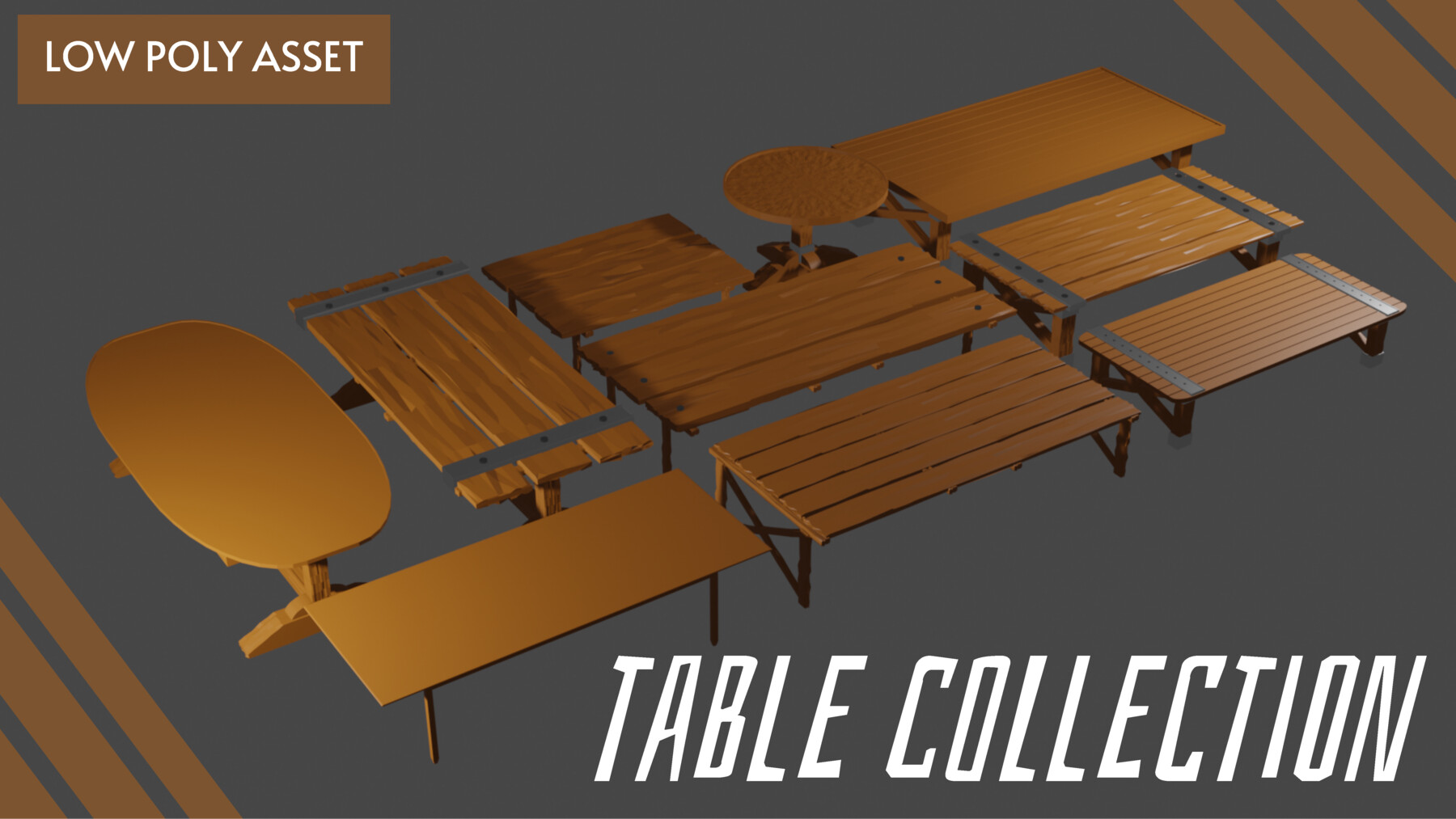 ArtStation - TABLE COLLECTION (LOW POLY) | Game Assets