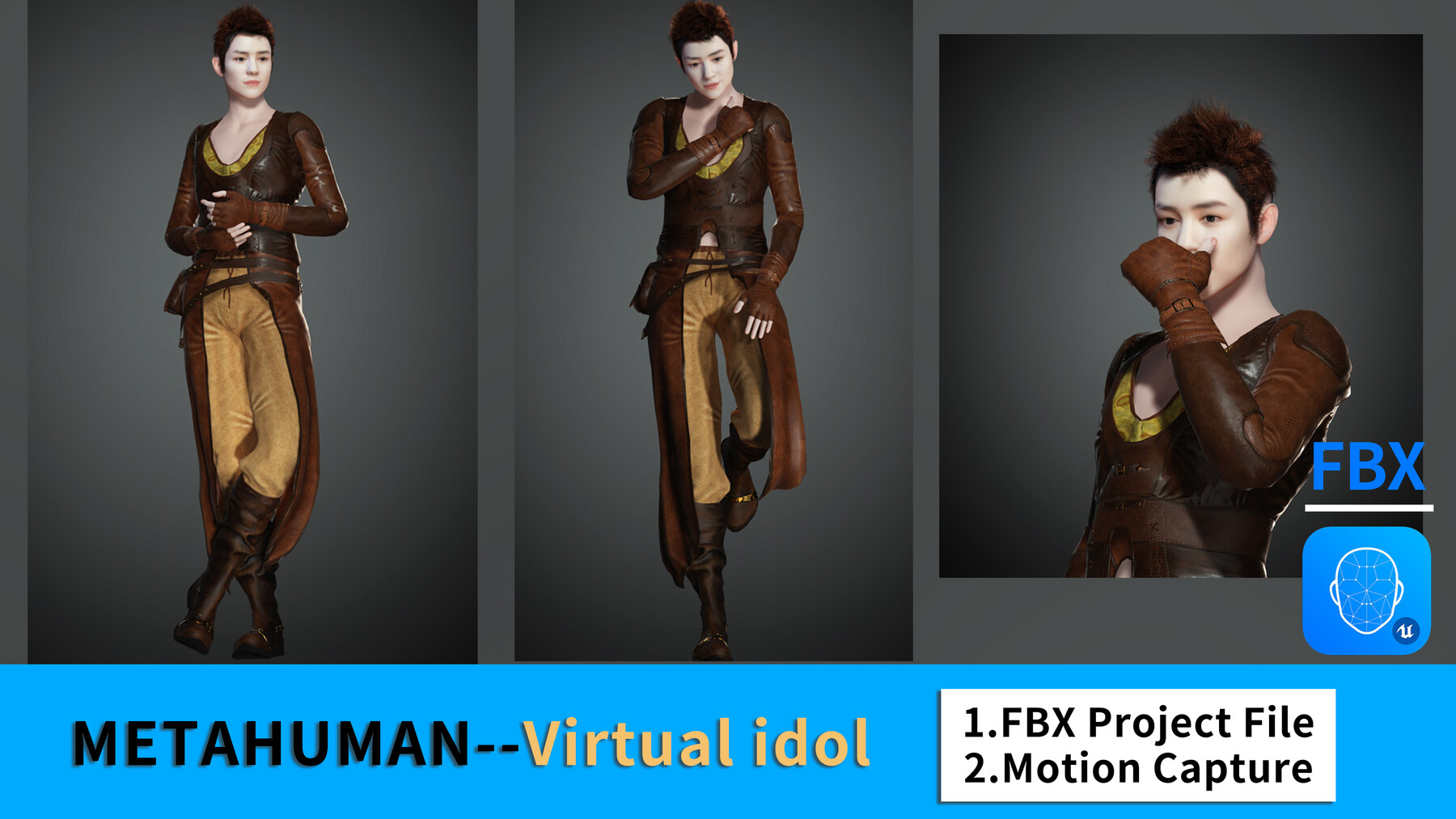 ArtStation - XIAOZHAN-Man in knight costume--Metahuman/FBX | Game Assets