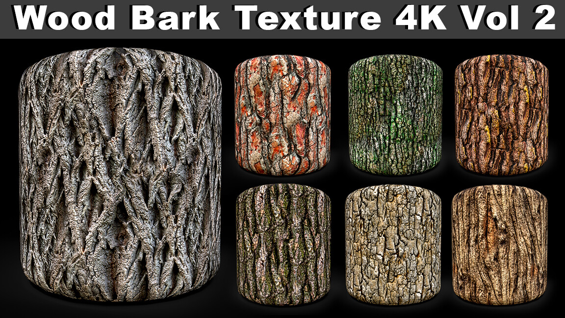 ArtStation - Wood Bark Texture 4K Vol 2 | Resources