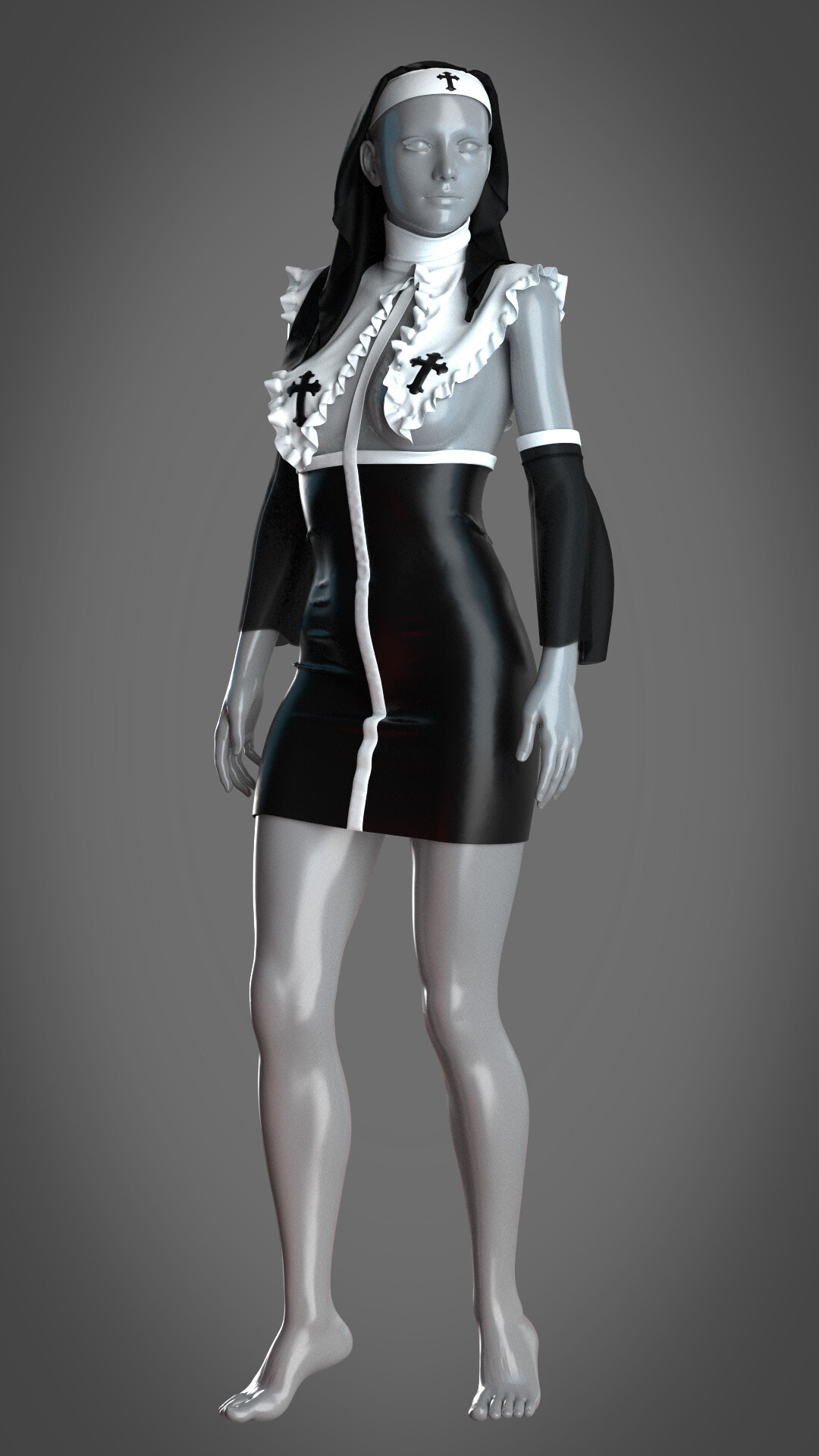 ArtStation - Sexy Nun Costume | Game Assets