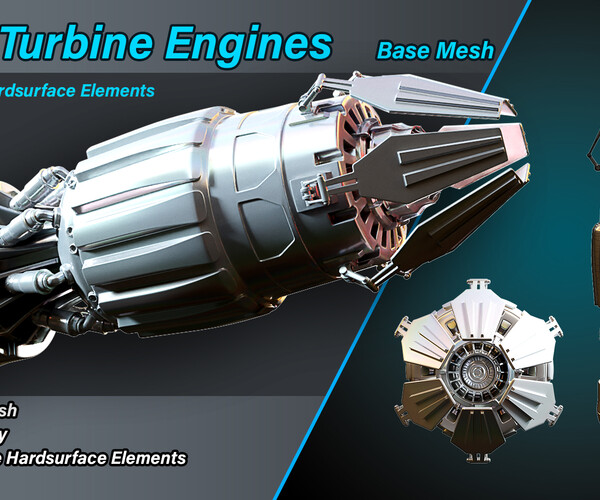 ArtStation - Sci-Fi Turbine Engines Base Mesh / FBX , OBJ | Game Assets