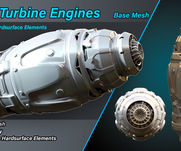 ArtStation - Sci-Fi Turbine Engines Base Mesh / FBX , OBJ | Game Assets