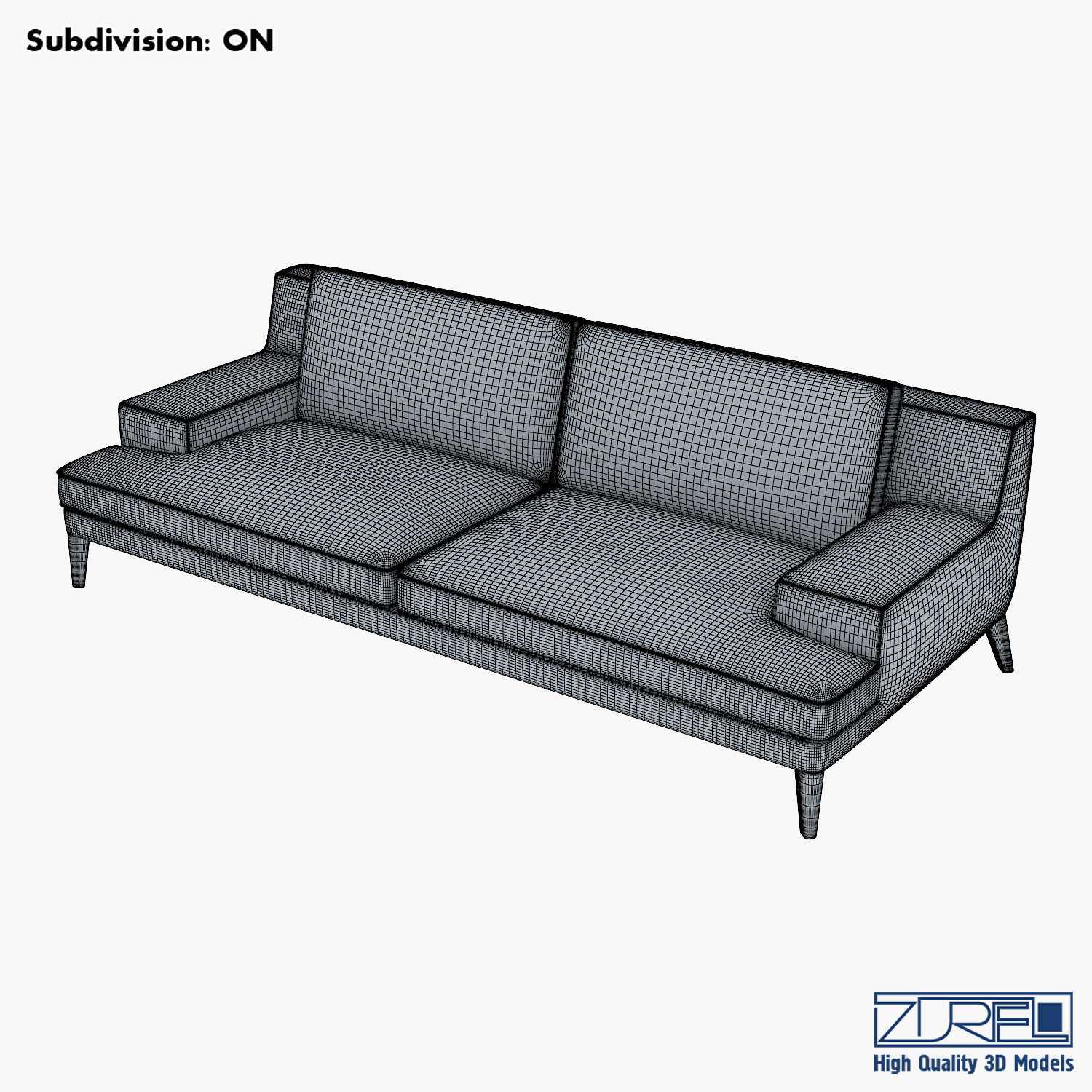 ArtStation - Roche Bobois Playlist Large 3 Seat Sofa | Resources