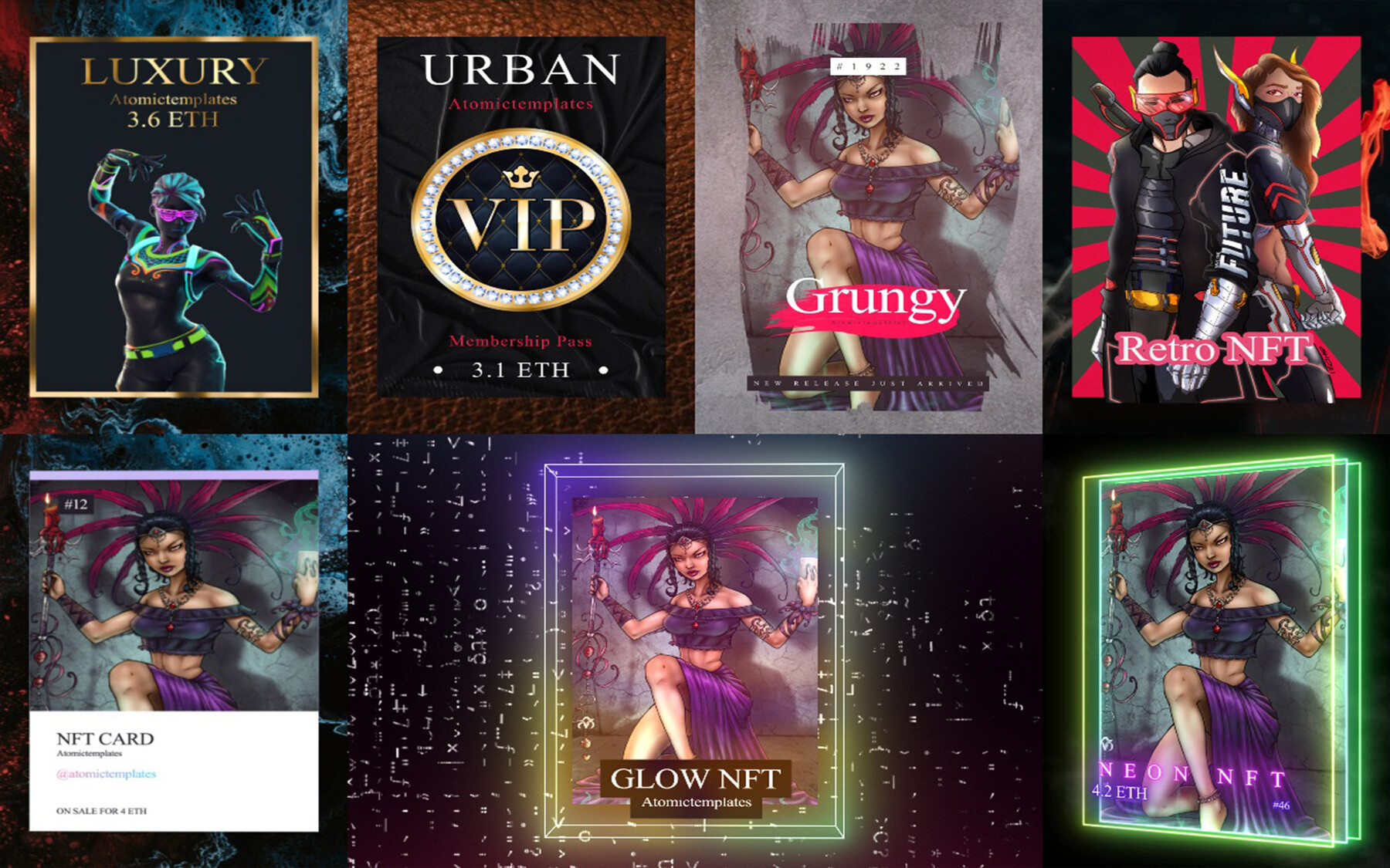 ArtStation - NFT card template after effects 7 in 1 | Artworks