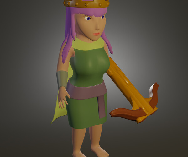 ArtStation - The Archer Queen fanmade figure | Game Assets