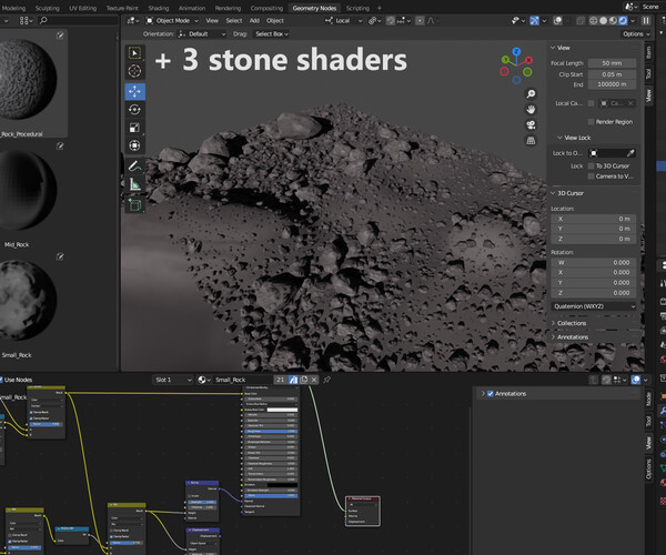ArtStation - Blender Geometry Nodes Scatter Rocks | Resources