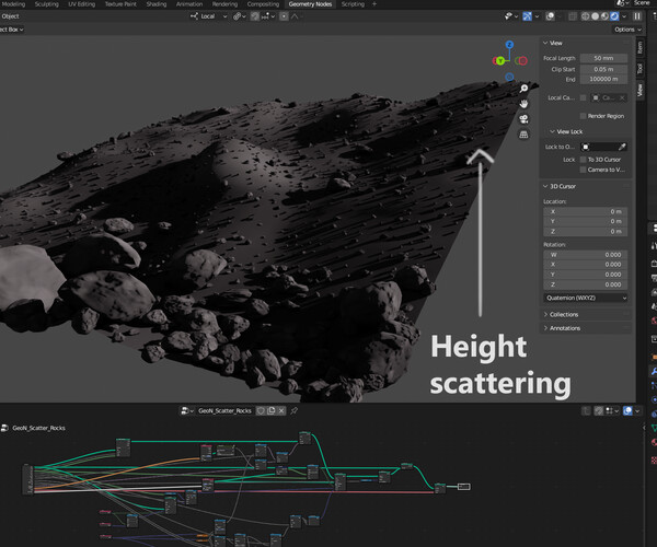 ArtStation - Blender Geometry Nodes Scatter Rocks | Resources