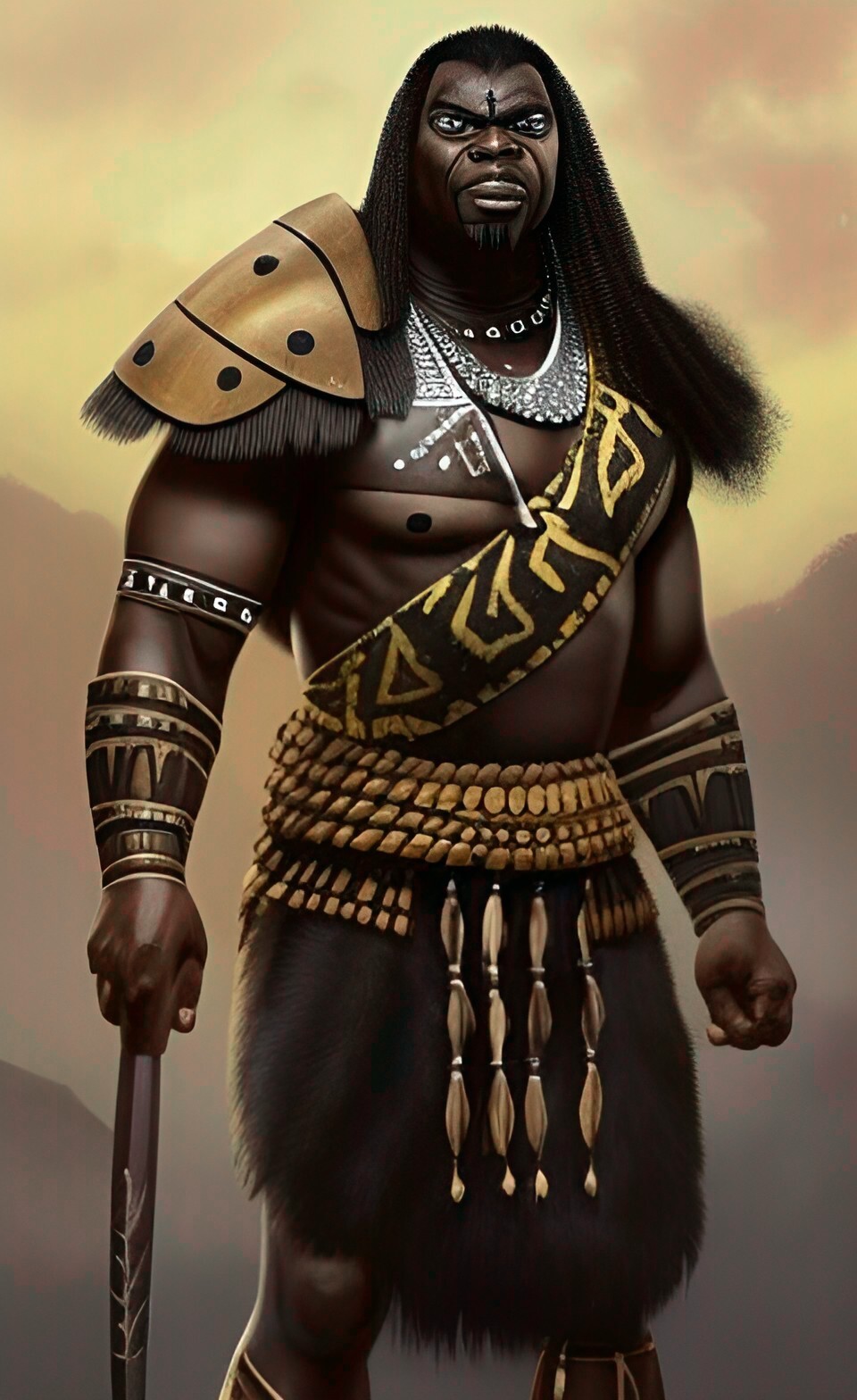 ArtStation - Ogun with large iron spears 13100 jpg pack wombo art | Artworks