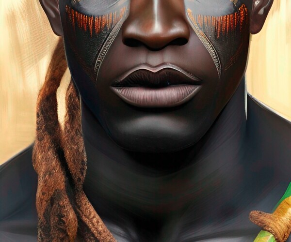 ArtStation - Ogun with large iron spears 13100 jpg pack wombo art | Artworks