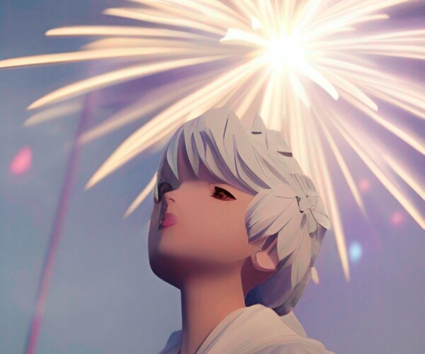 ArtStation - firework festival at riverbank, white hair goddess 6300 jpg pack wombo art | Artworks