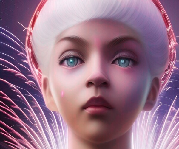 ArtStation - firework festival at riverbank, white hair goddess 6300 ...
