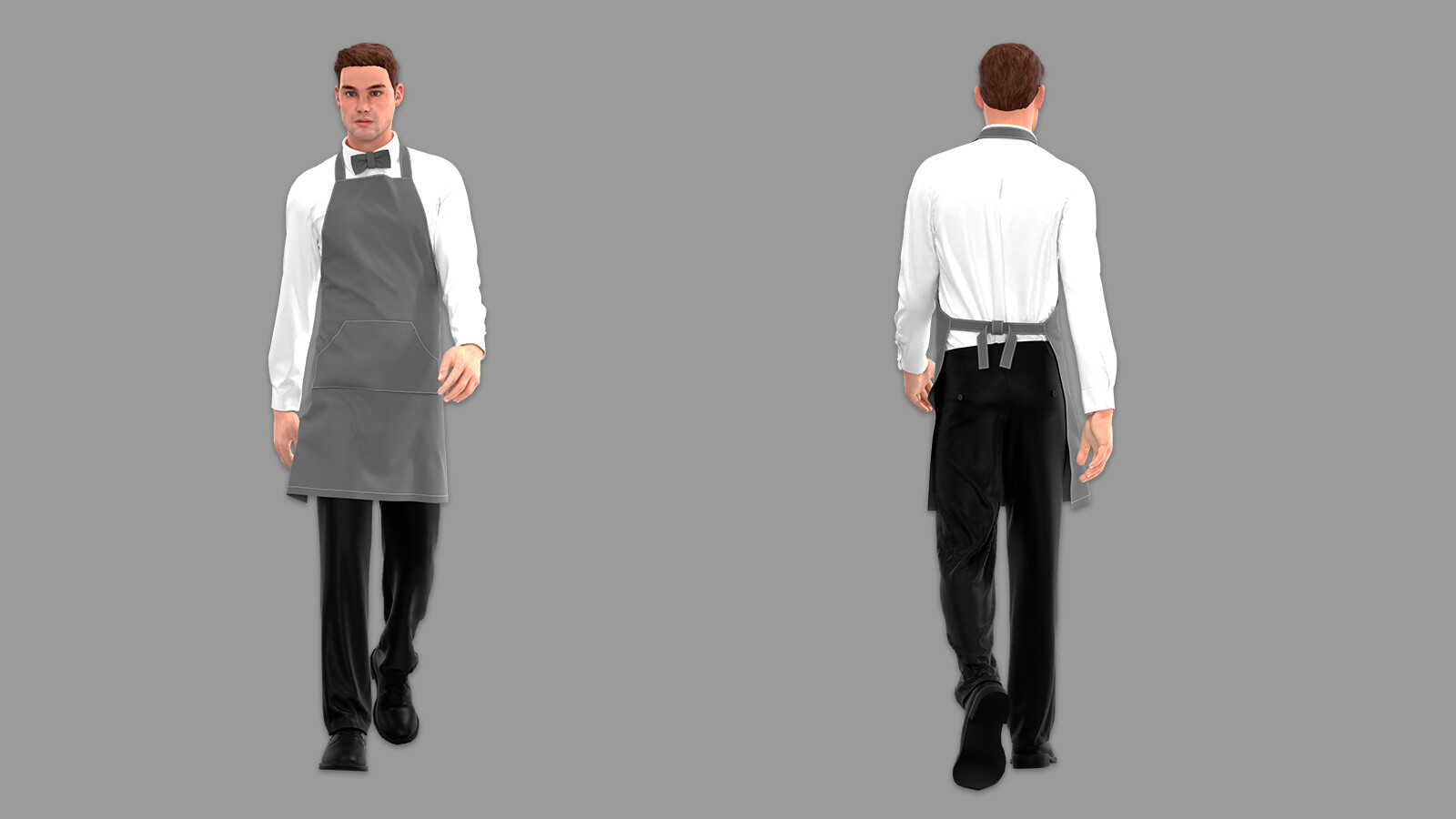 ArtStation - Waiter's uniform (cafe and restaurant waiter/garson outfit ...