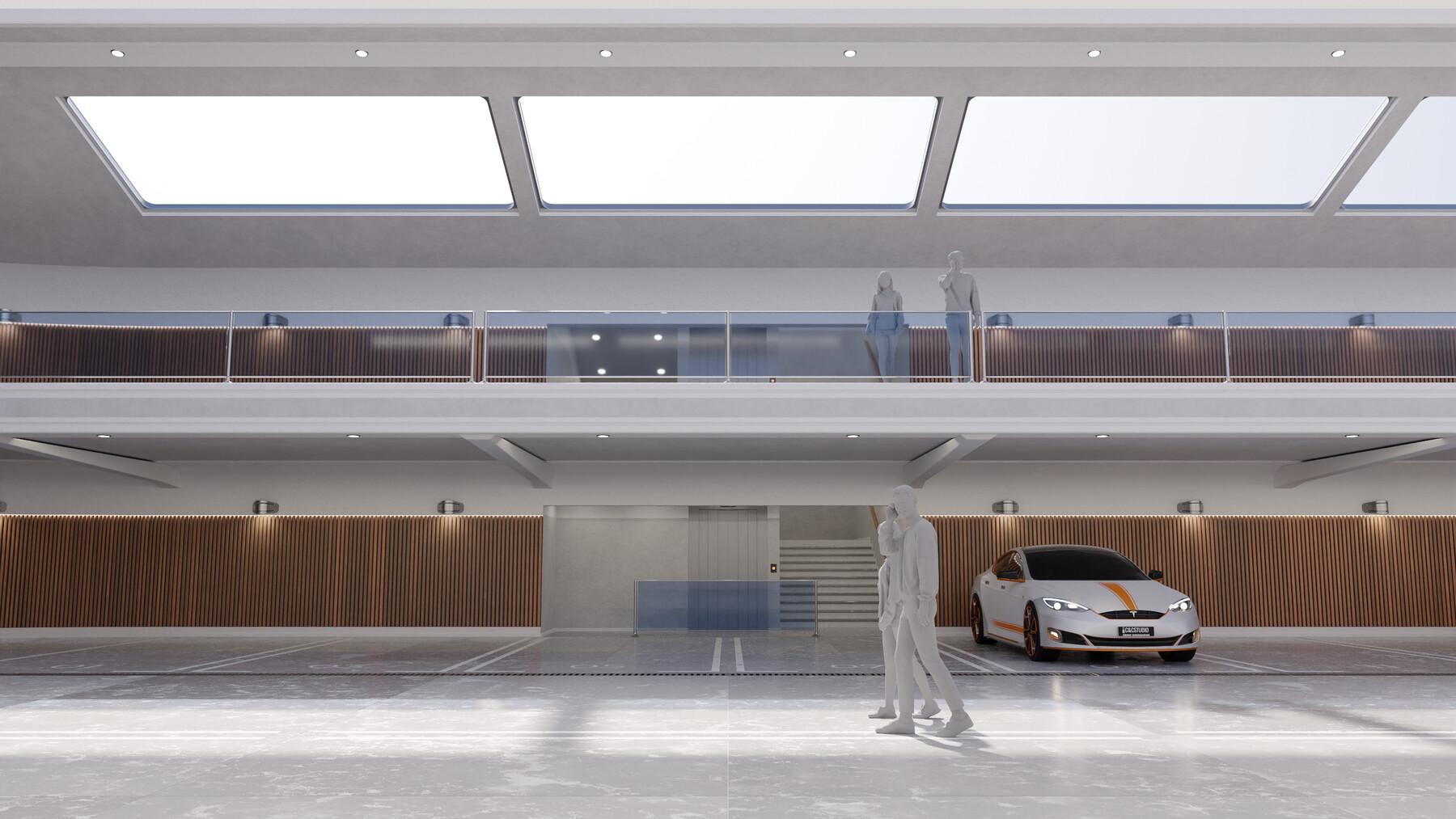 ArtStation - Modern Luxury Car Park / Garage / Hall - Hipoly 3D Model ...