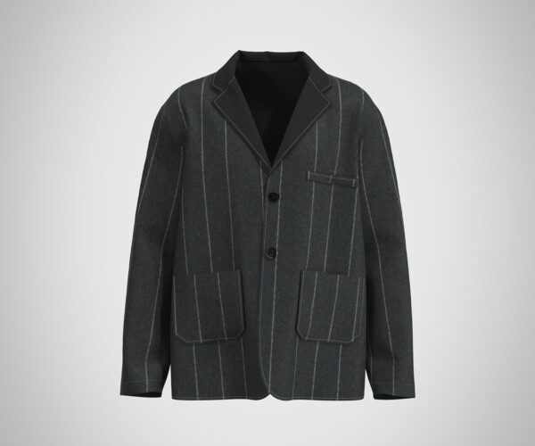 ArtStation - 3D STRIPE JACKET / MEN'S WEAR | Resources