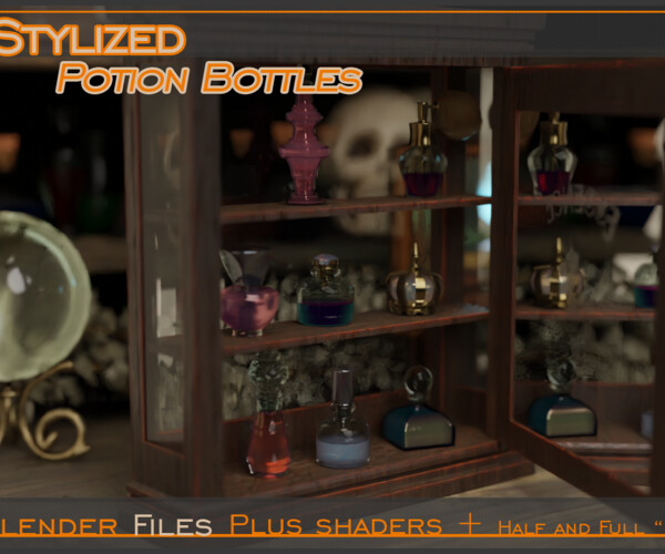 ArtStation - Stylized Potion bottles Vol2 Plus shaders | Game Assets