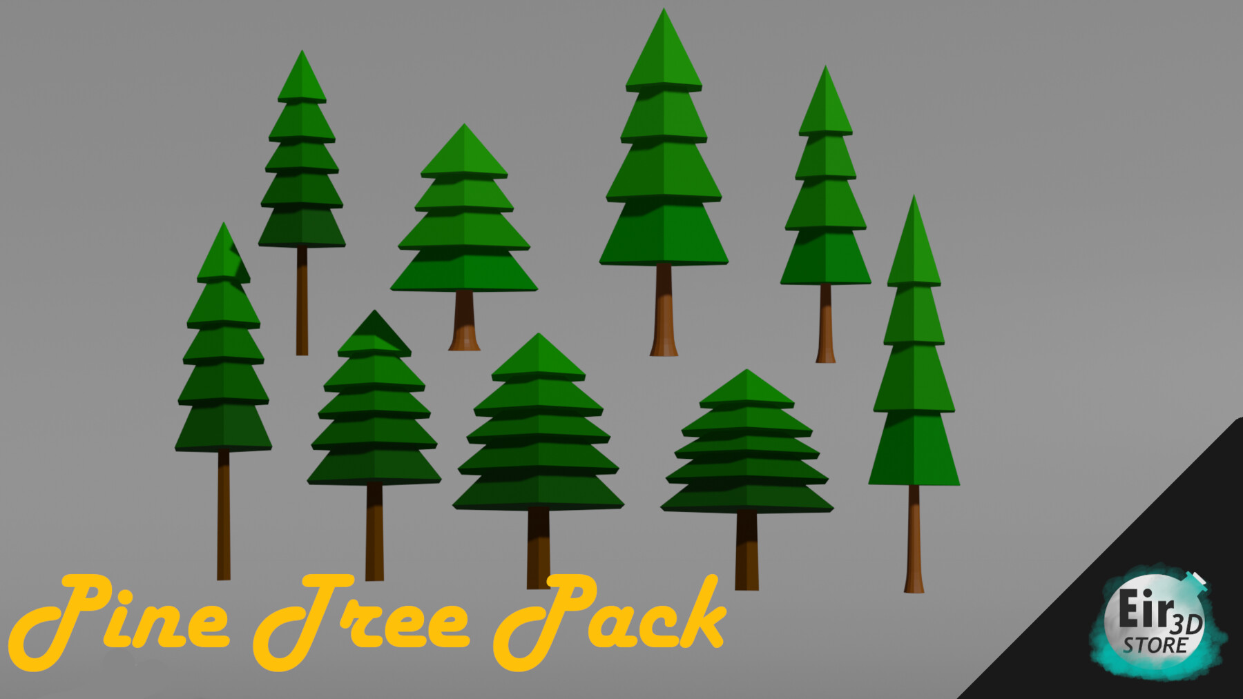 ArtStation - Lowpoly Tree Pine Pack | Game Assets