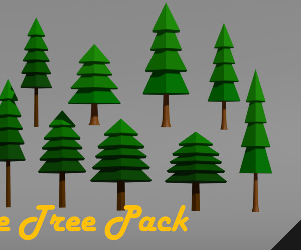 ArtStation - Lowpoly Tree Pine Pack | Game Assets