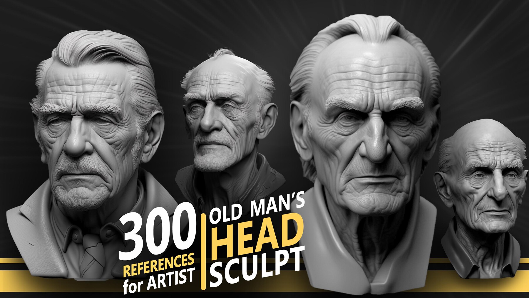 ArtStation - 300 Old man's Head Sculpt - Character references | Artworks