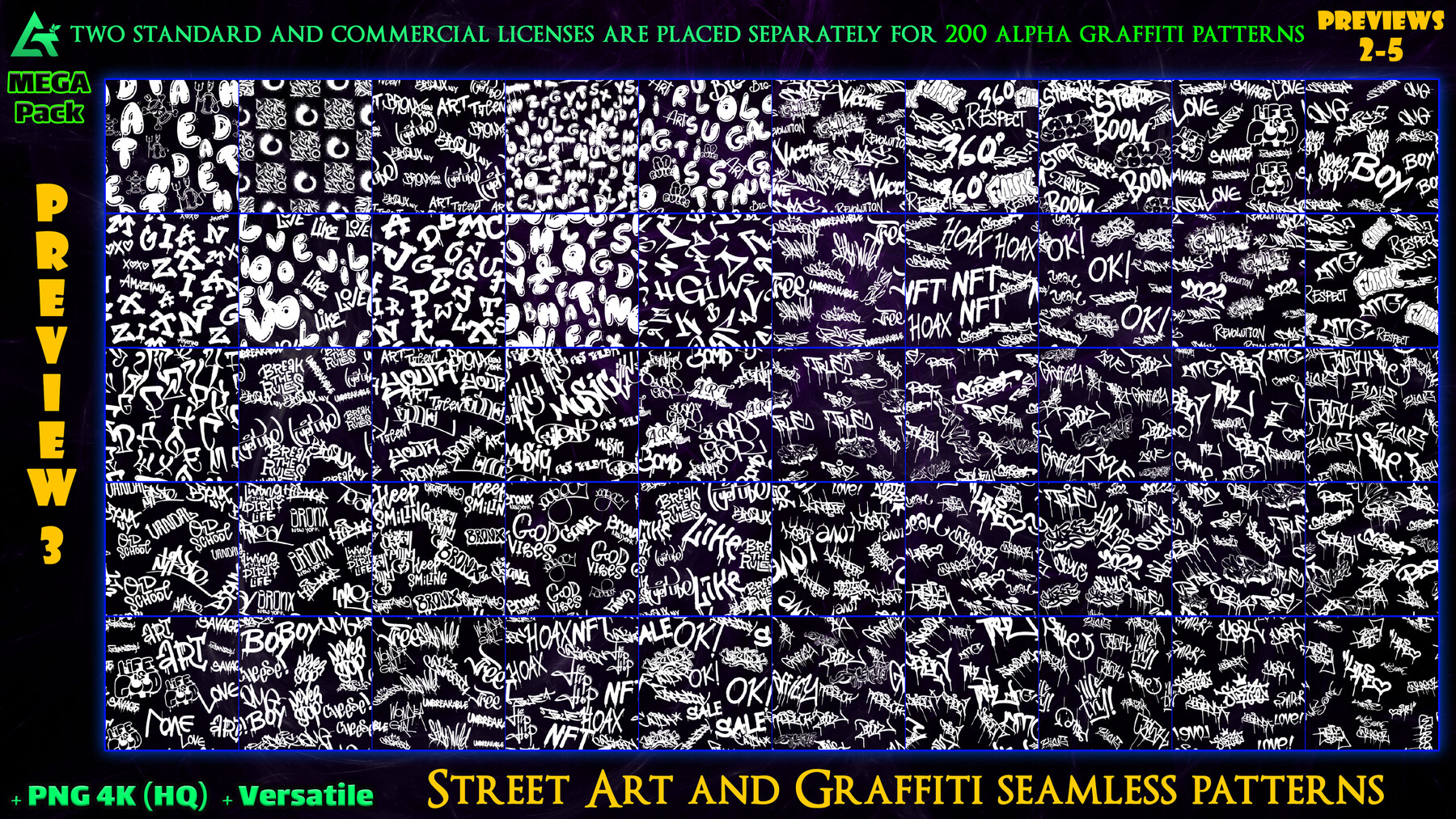 ArtStation - 400 Hand Painted Alpha Seamless Street Art and Graffiti ...