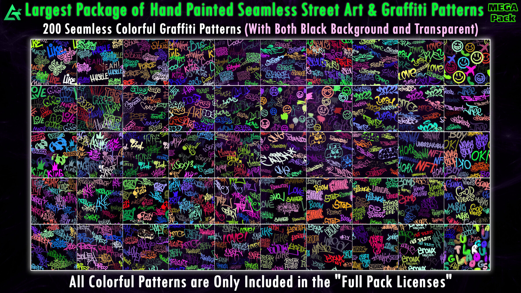 ArtStation - 400 Hand Painted Alpha Seamless Street Art and Graffiti ...